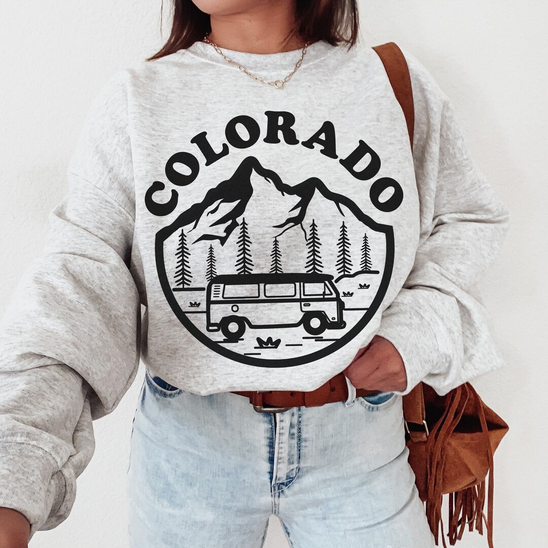 Retro Colorado Crewneck Sweatshirt Mountain Sweatshirt Rocky Mountains ...