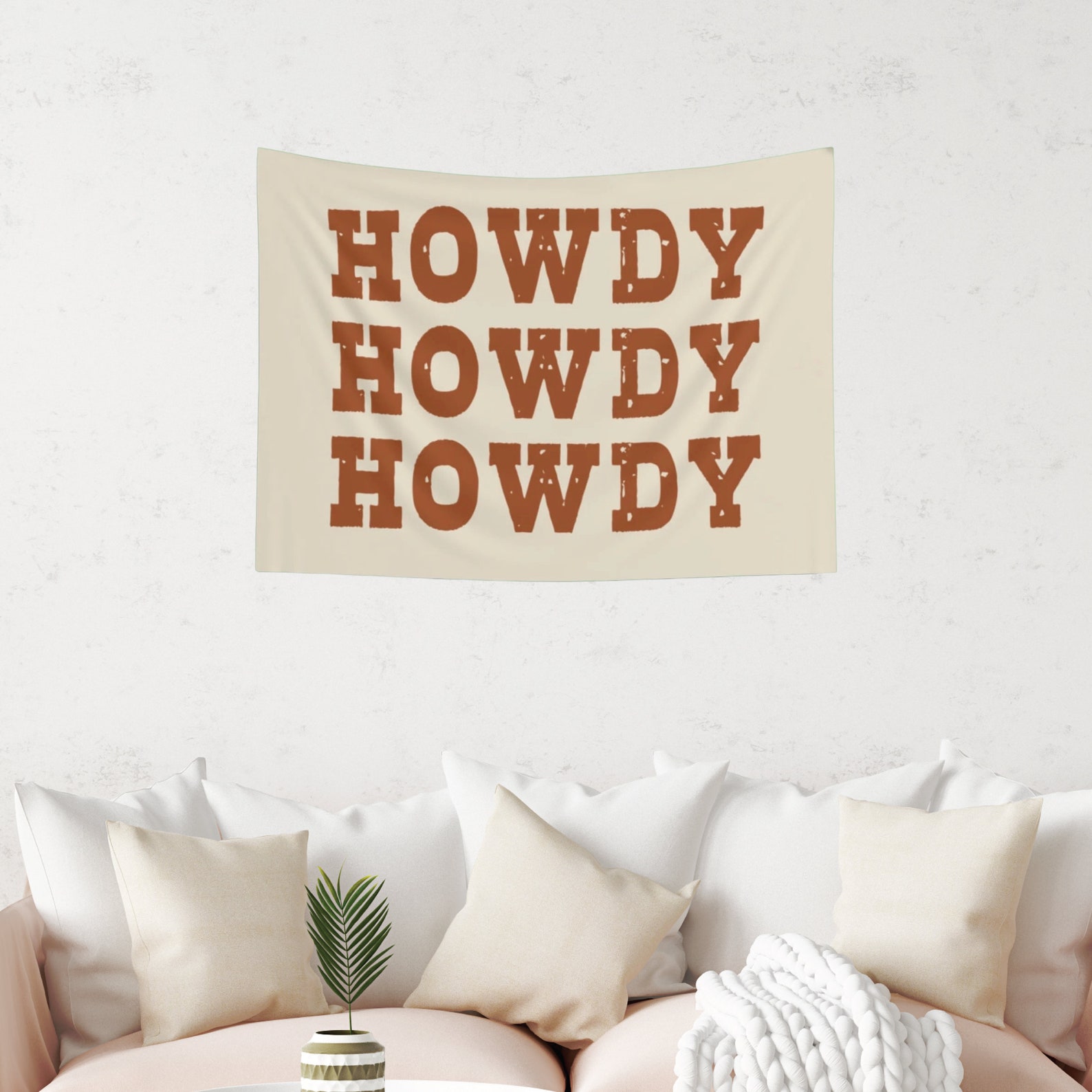 Howdy Wall Tapestry Western Aesthetic Decor Bedroom Decor - Etsy