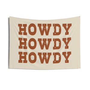 Howdy Wall Tapestry, Western Aesthetic Decor, Bedroom Decor, Boho ...