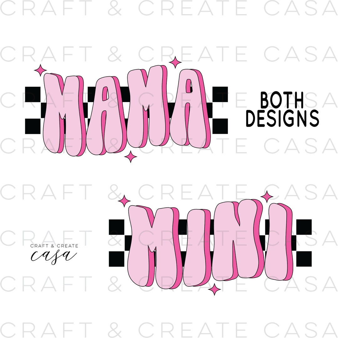 Retro Checkered Mama & Mini PNG Sublimation Design Digital - Etsy