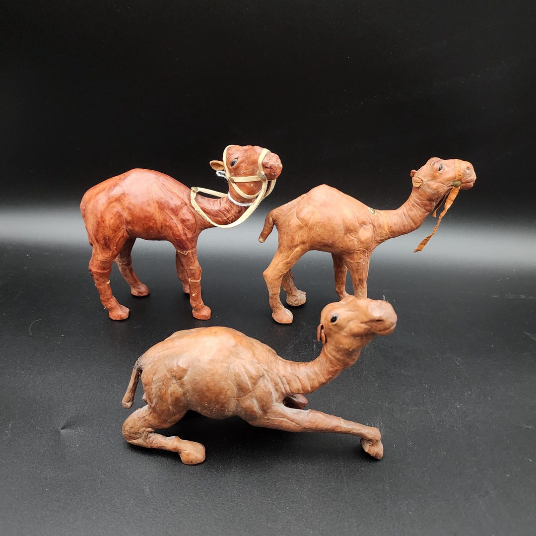 Handmade Leather Wrapped Camels Figures - Etsy