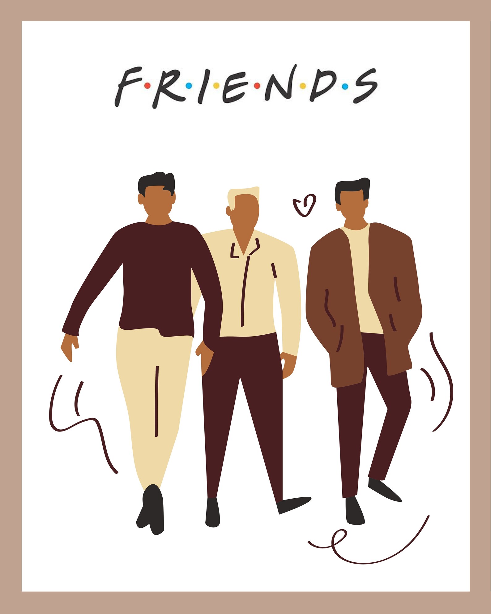 Friends abstract Art digital Prints /gift your BFF the best | Etsy