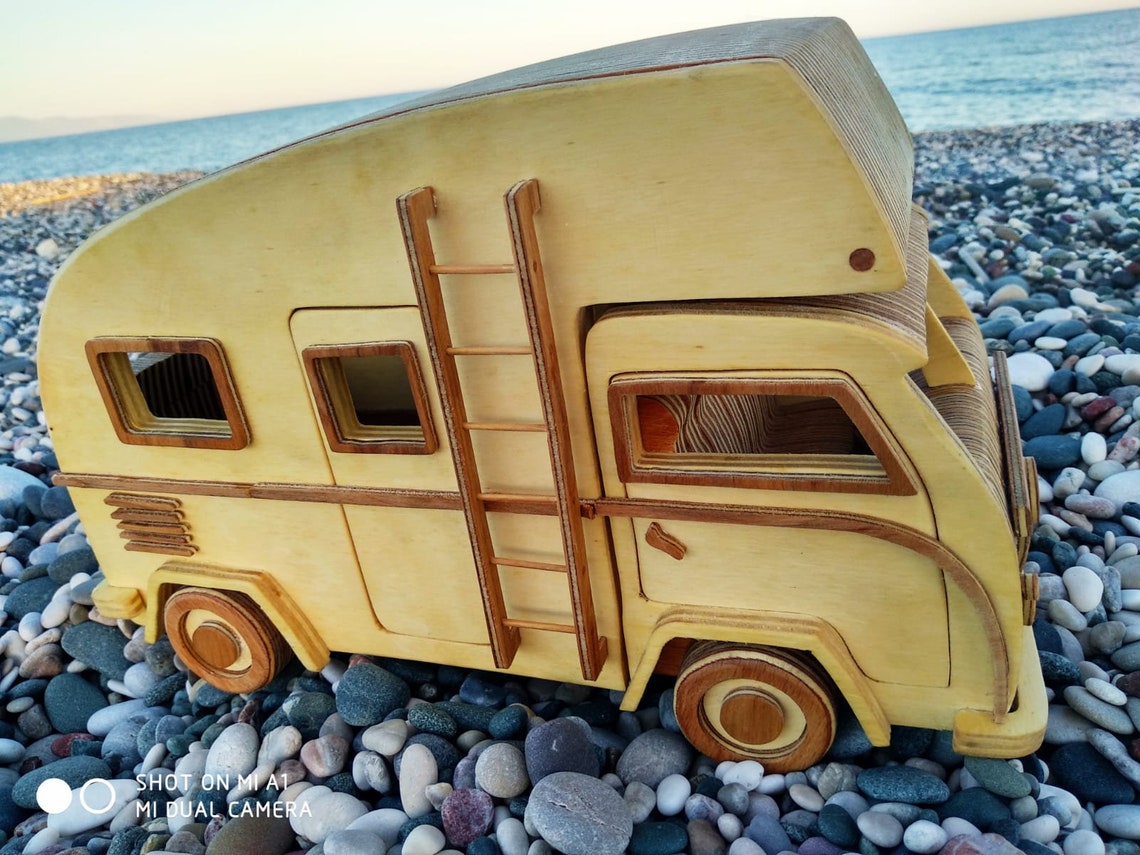 Wooden Caravan Toy Woswagen Camper Car, Boy Girl Dad Model Birthday ...