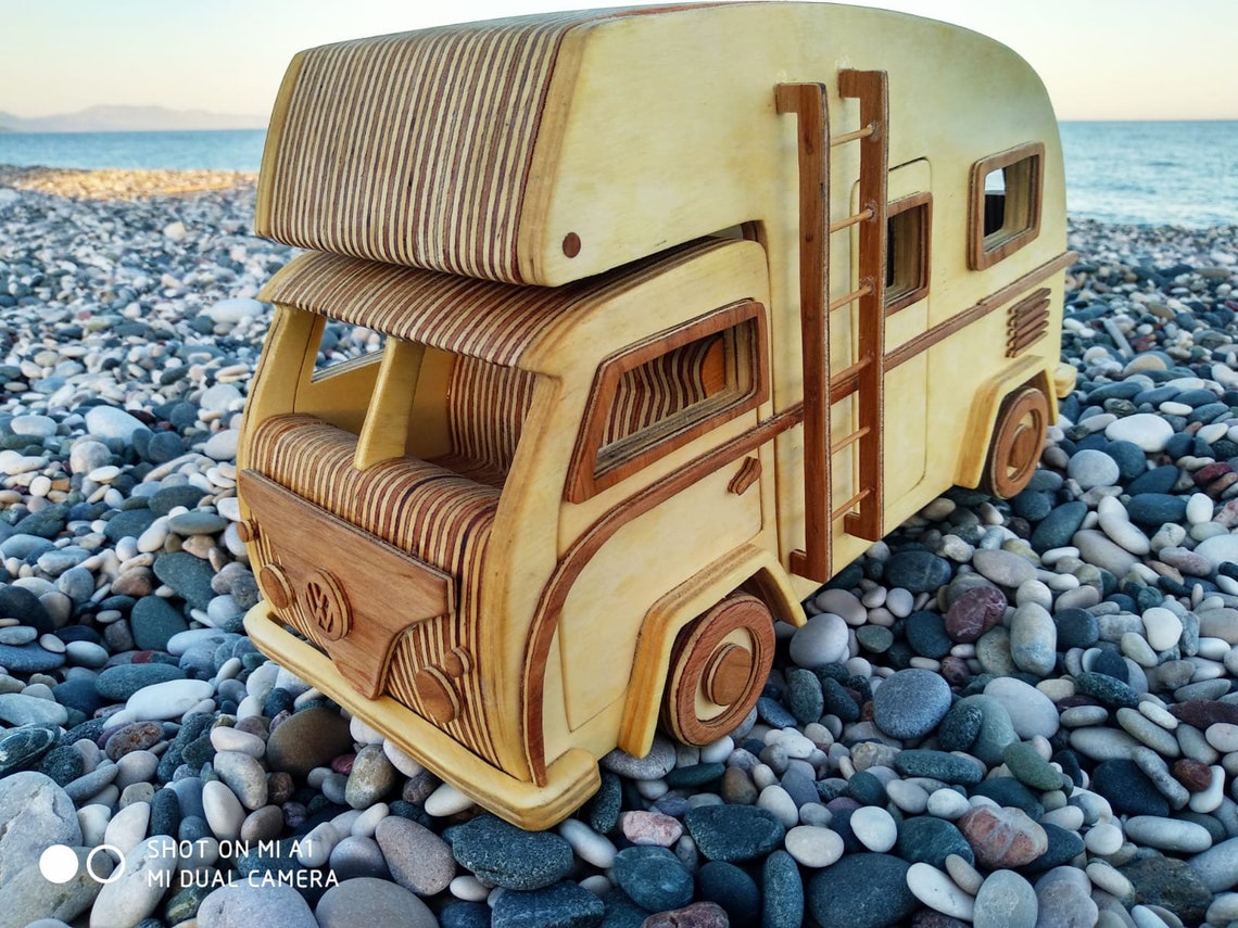 Wooden Caravan Toy Woswagen Camper Car, Boy Girl Dad Model Birthday ...