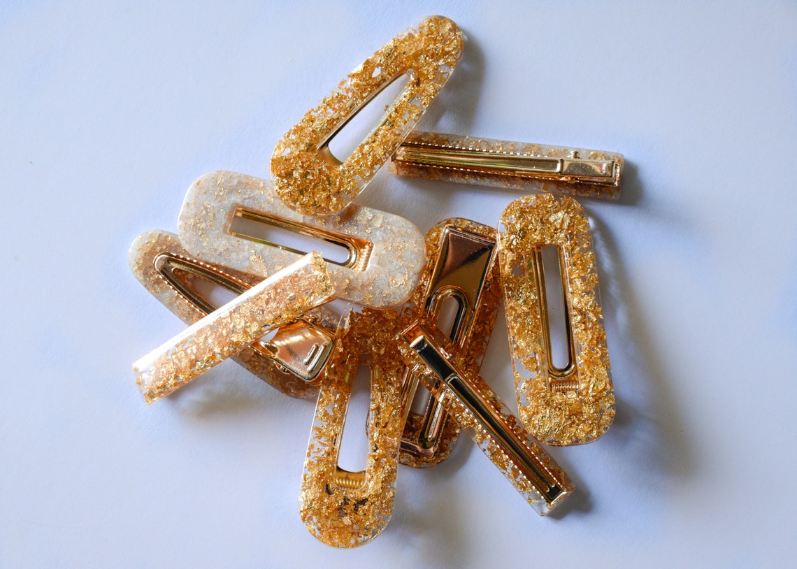 Gold Barrette/ Gold Hair Clips/ Barrette/ Gold/ Single Hair - Etsy