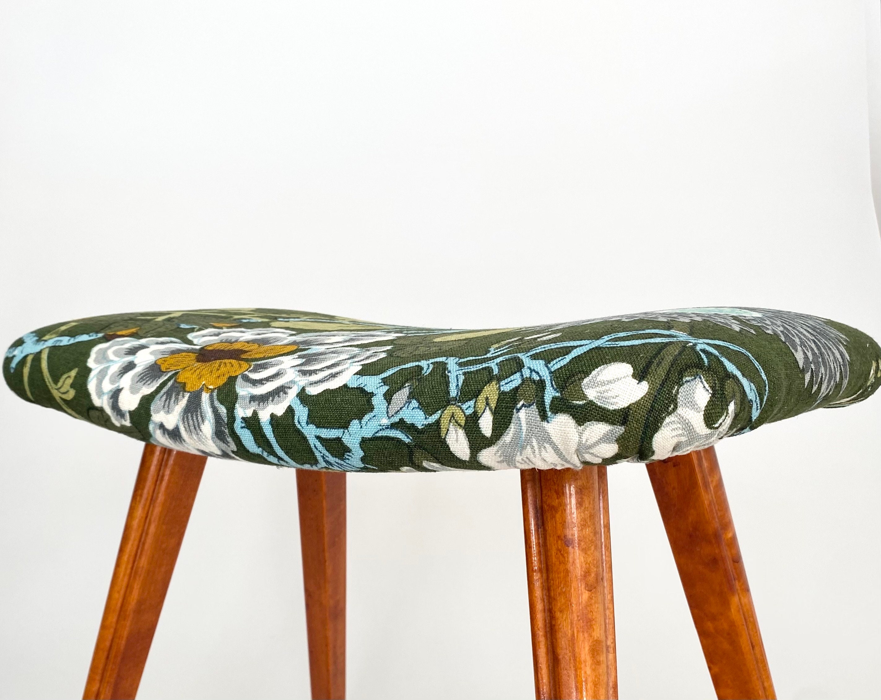 A Mid Century Modern Upholstered Stool. Swedish, Scandinavian. 50s 60s ...