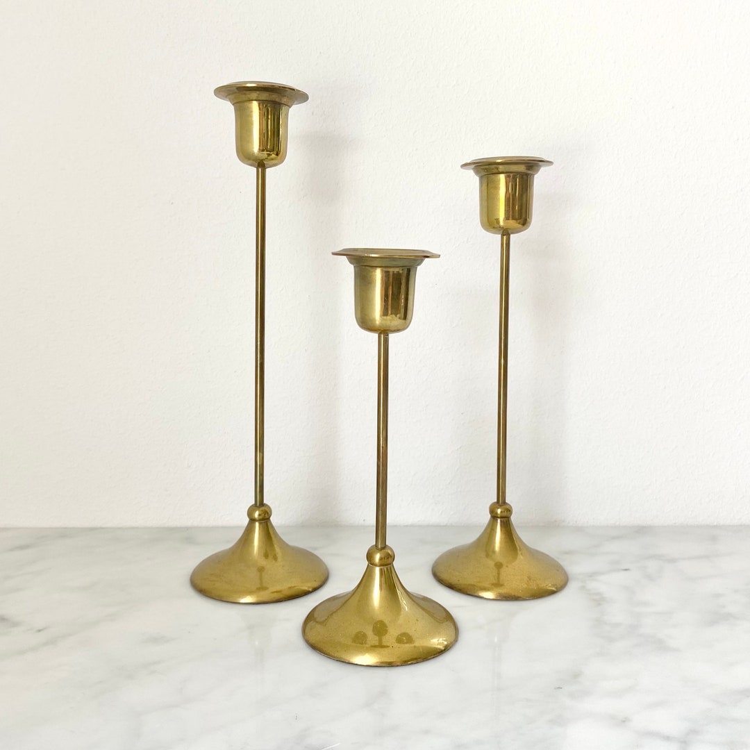 Vintage Brass Candle Holders. - Etsy