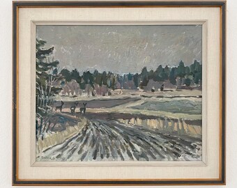 Vintage Swedish Landscape by Anders Hellsten, Vintage Swedish Oil ...