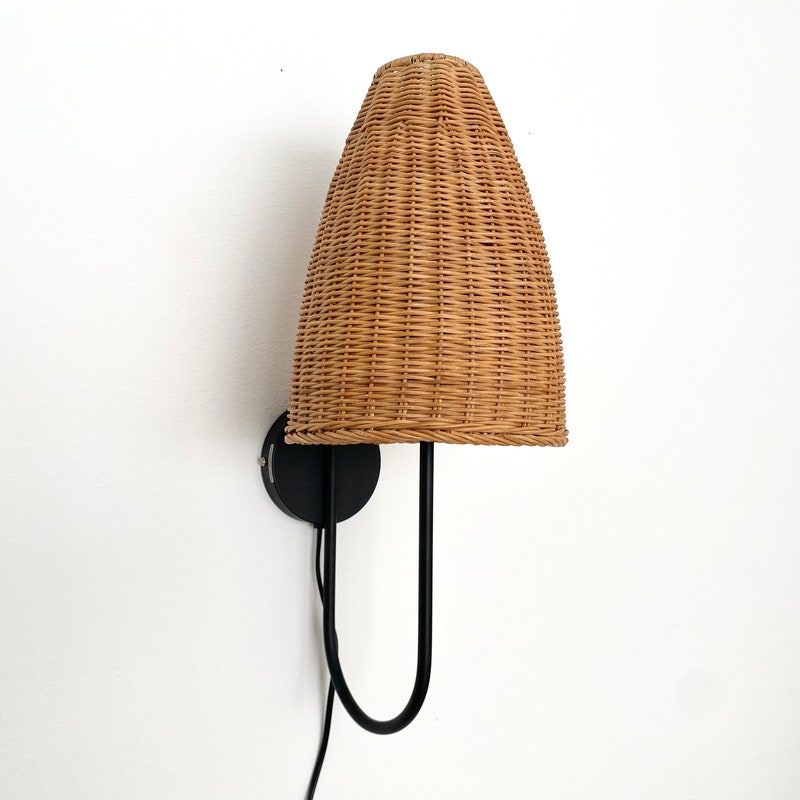 Rattan Sconce - Etsy