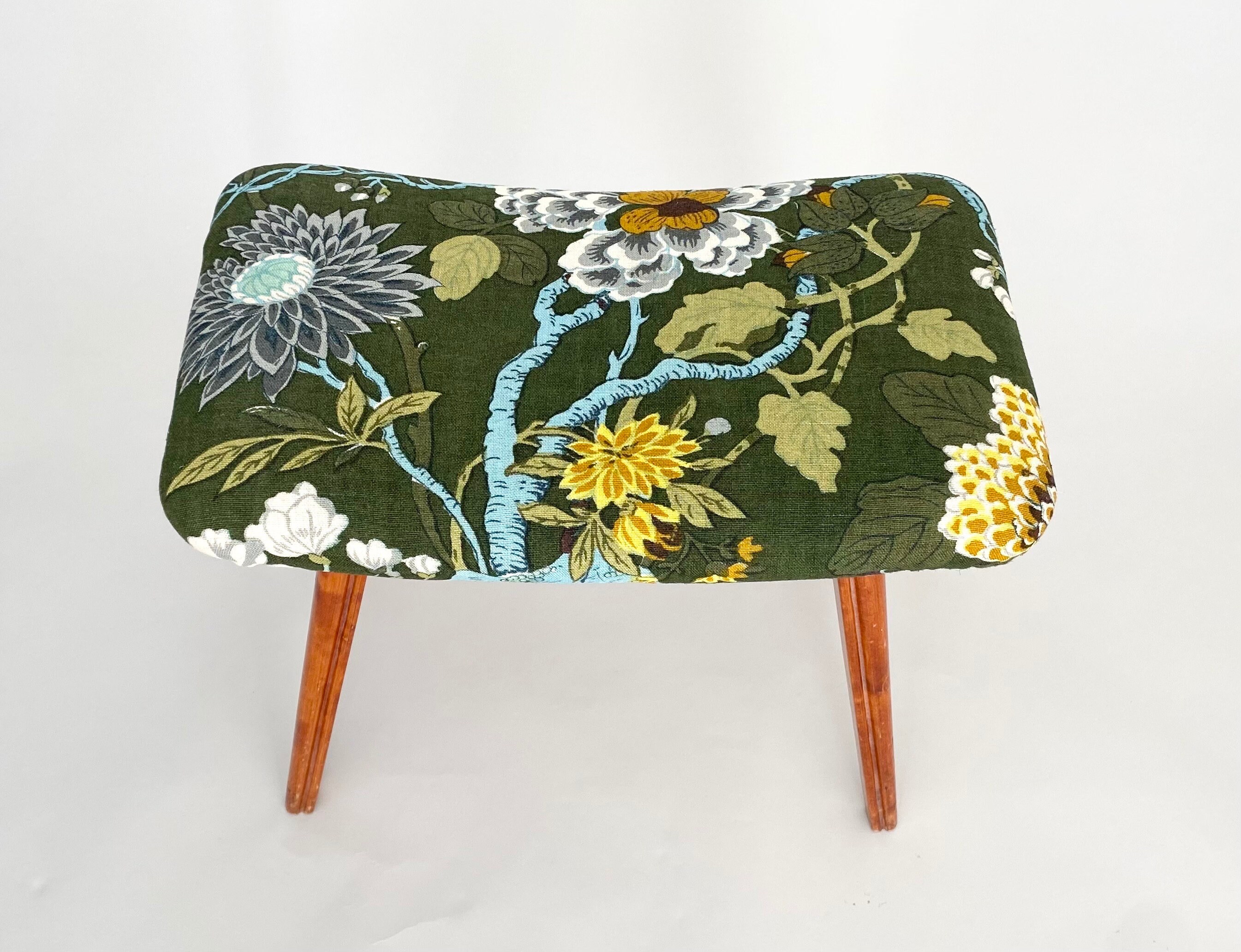A Mid Century Modern Upholstered Stool. Swedish, Scandinavian. 50s 60s ...