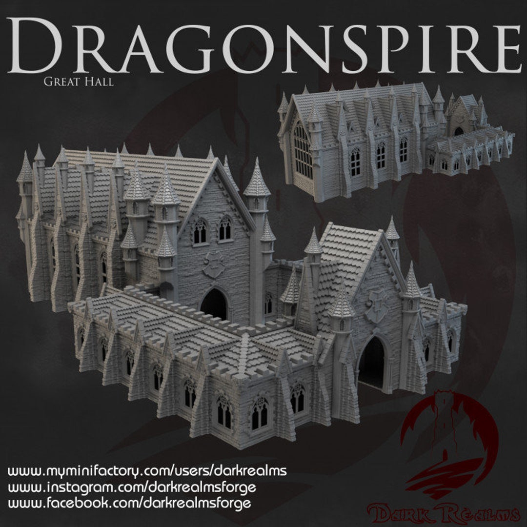 Dragonspire Wizarding School - Great Hall Dark Realms 28mm Sci-fi ...