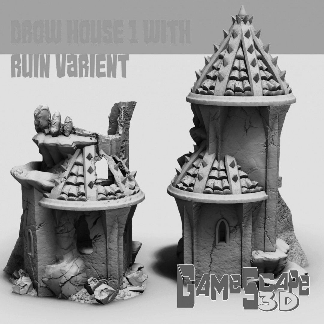 Drow House 1 and Ruin Building | Gamescape3d | Buildings | 28mm ...