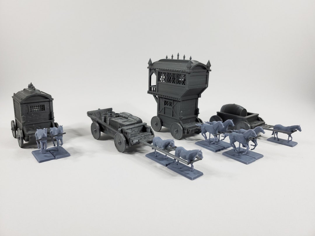 Carts and Wagons Carriage Set Medieval City of Drennheim by Code2 ...