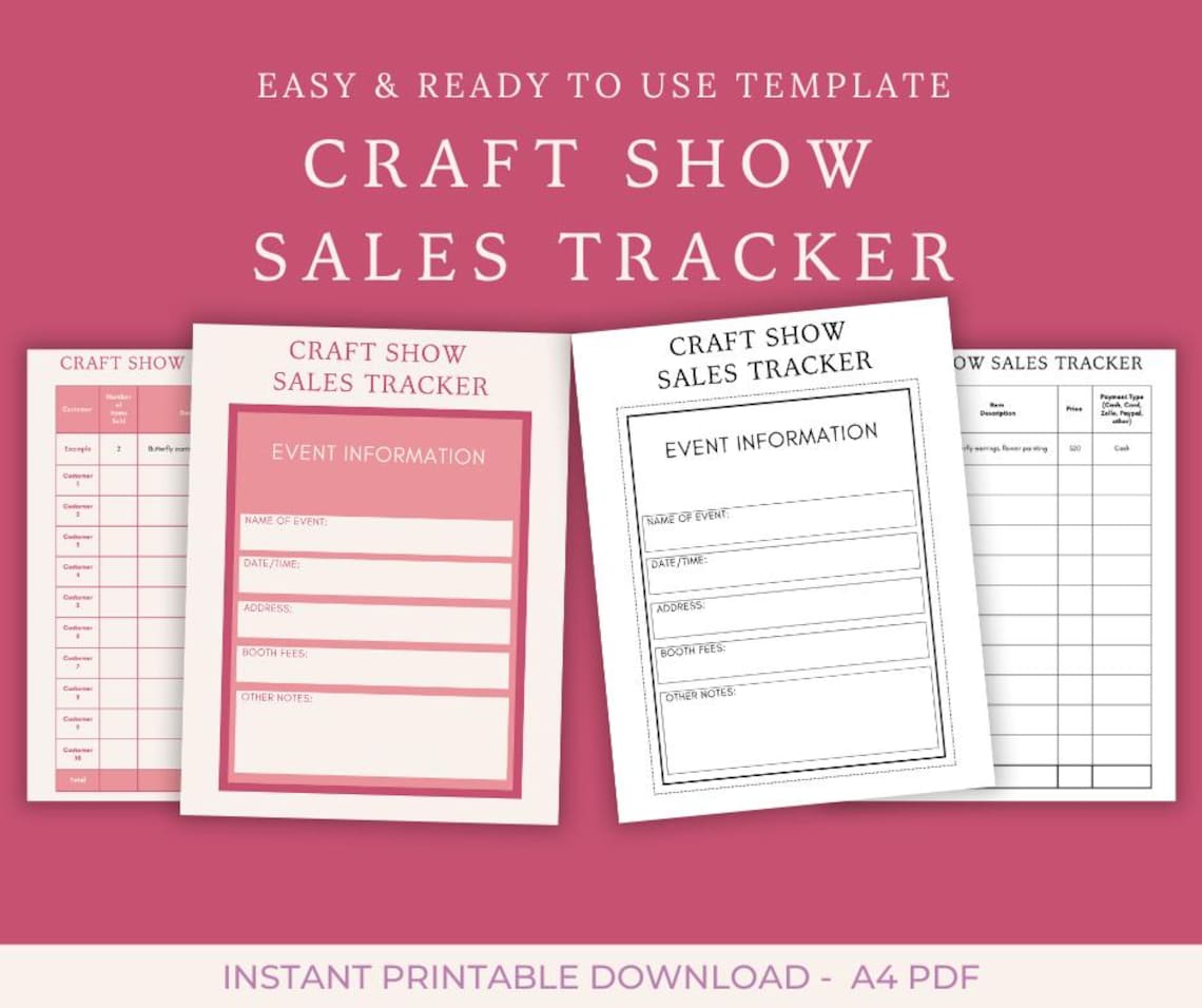 Craft Show Sales Tracker | Printable & Digital Vendor Log | Small ...