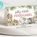 Editable Jungle Animal Food Tent Name Tent Instant Download - Etsy