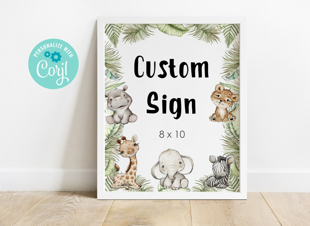 Editable Jungle Editable Custom 8x10 Sign Instant Download - Etsy