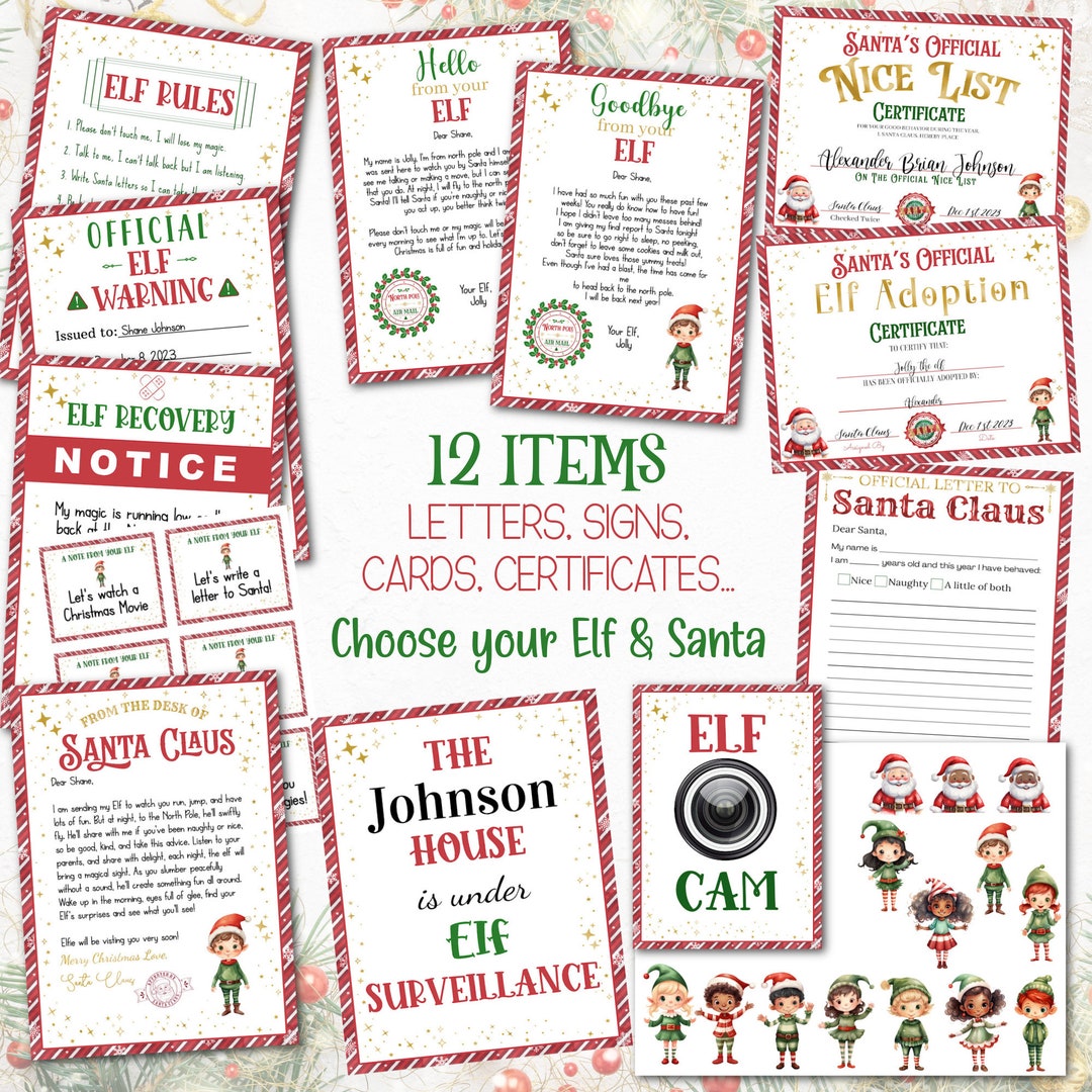 Editable Elf Letter Bundle, Elf Hello Letter, Elf Goodbye Letter, Elf ...
