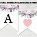 Purple Floral Printable Banner Alphabet A-Z and Numbers, Baby Shower ...