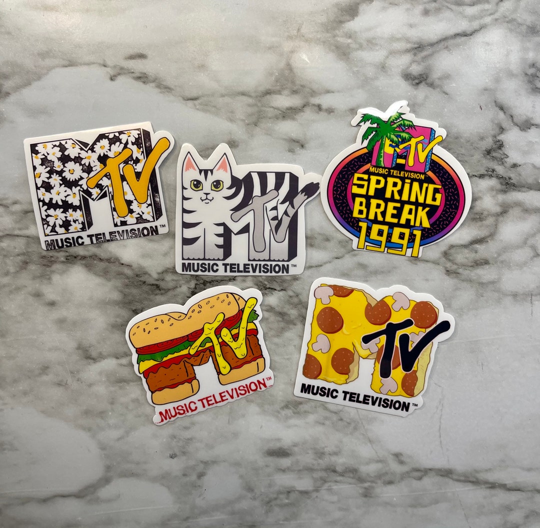 MTV, Music, Television, Sticker, Logo, Pizza, Daisy, Gift, Cat, 1991 ...