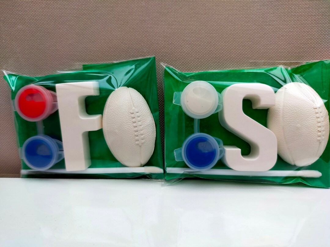 Rugby Party Bags, Initial and Rugby Ball Party Bags, Paint Your Own ...