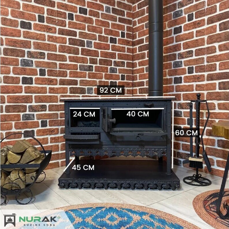 Turkish Wood Burning Cooker Stove: Handmade Cast Iron Oven, Camping ...