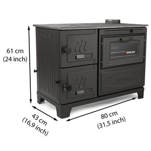 Modern Matte Black Cooker Stove: Wood & Coal Burning Oven - Etsy