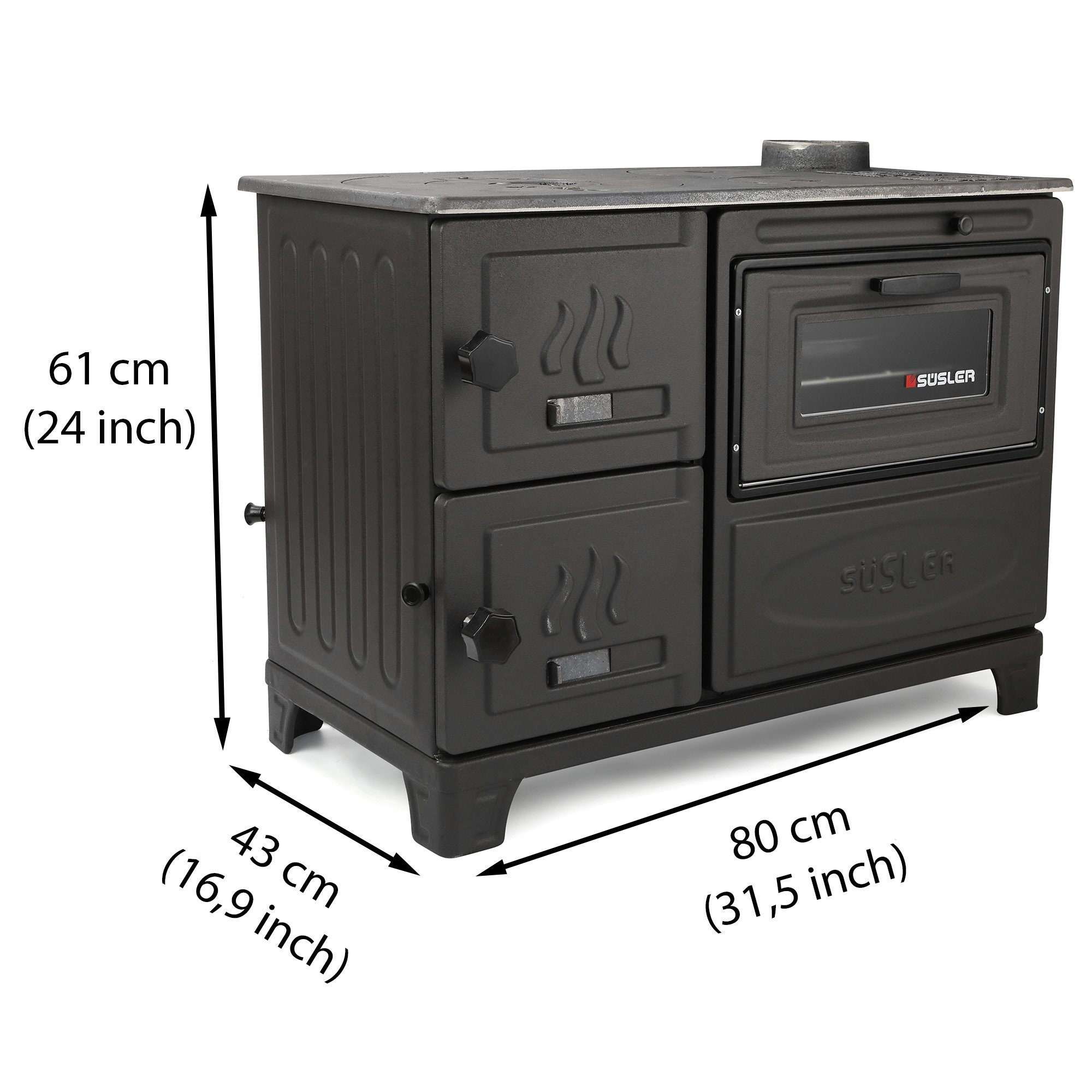 Modern Matte Black Cooker Stove: Wood & Coal Burning Oven - Etsy