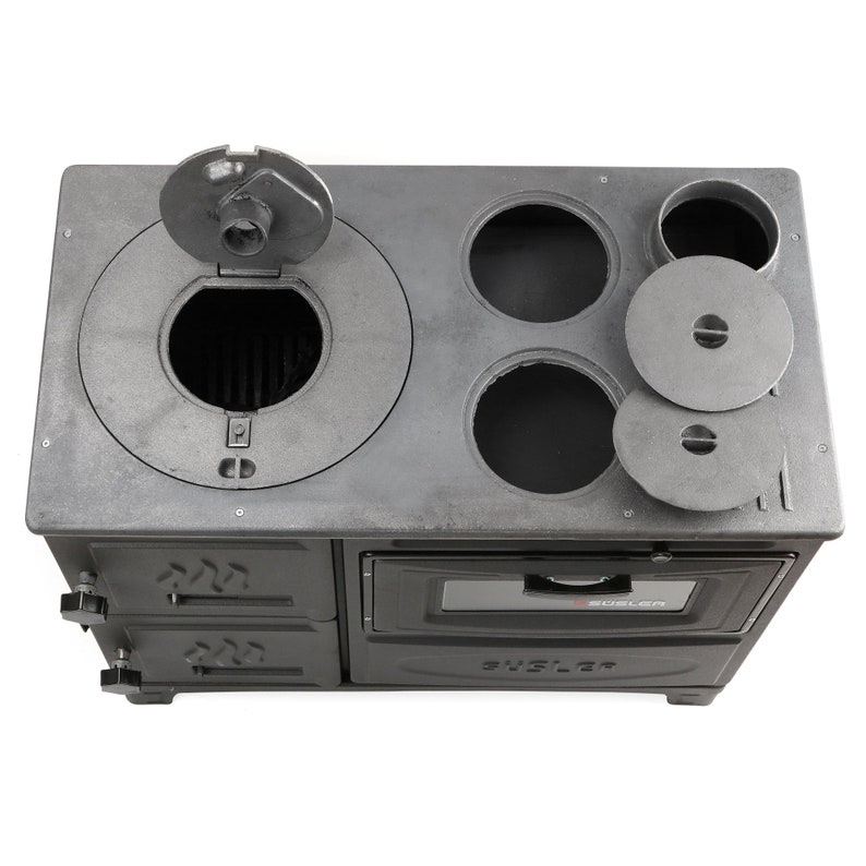 Modern Matte Black Cooker Stove: Wood & Coal Burning Oven - Etsy