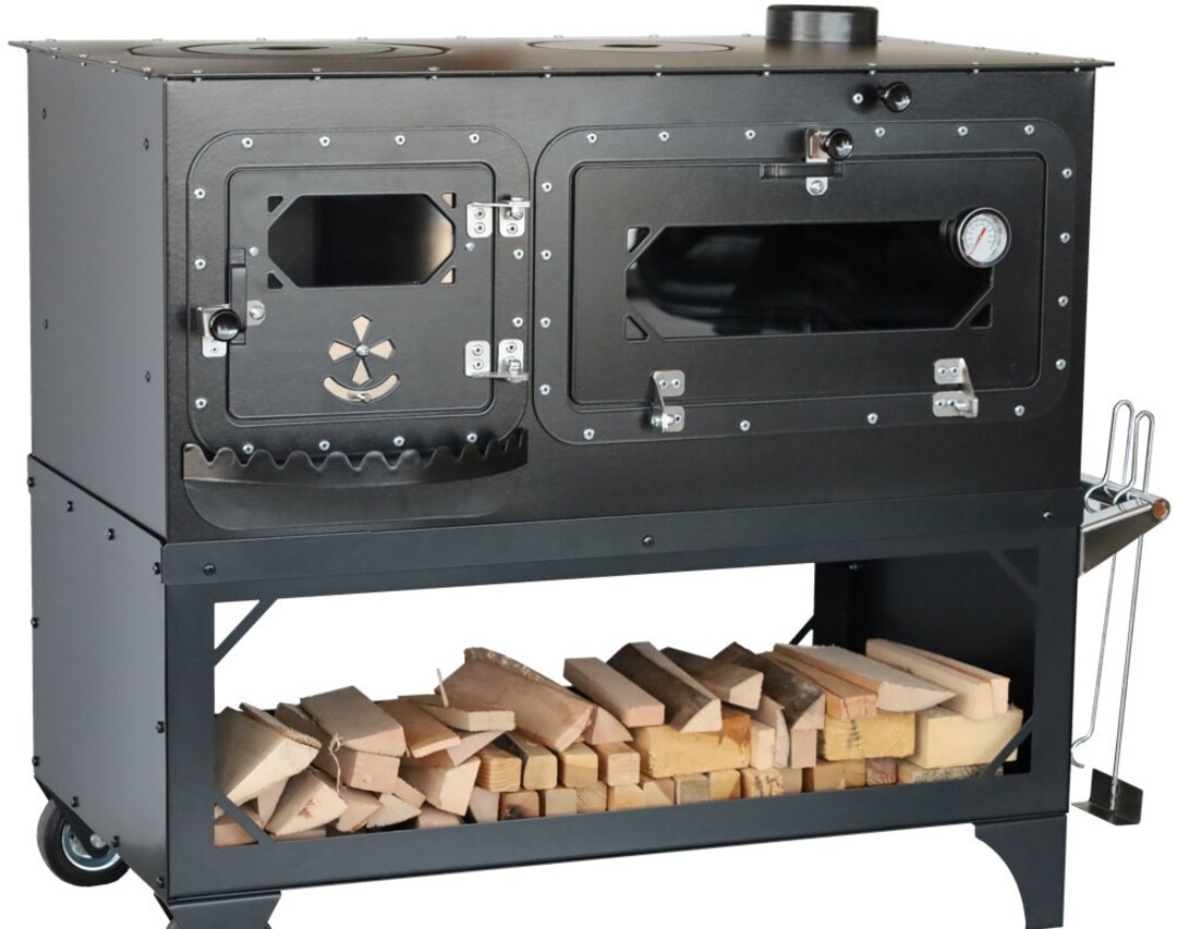 Portable Wheel Garden Stove: Wood Burning Cooker With Oven - Etsy