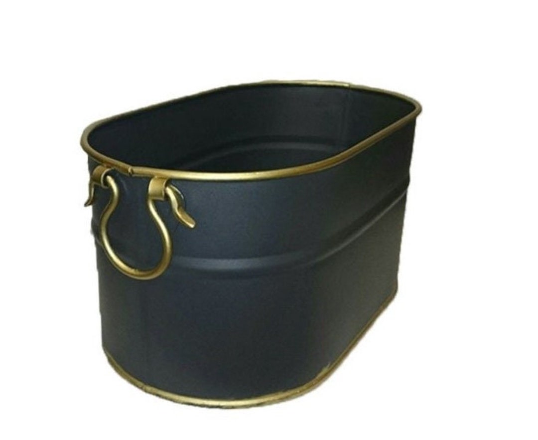 Handwork Wood Bucket: Matte Black Log Holder - Etsy