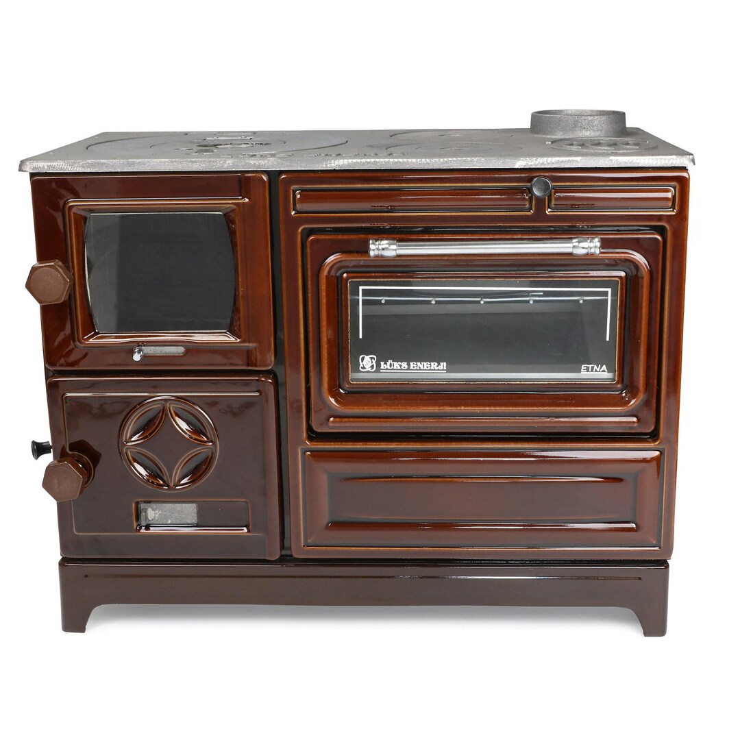 Enameled Cast Iron Wood Burning Stove With Oven - Coal Cooker - Etsy