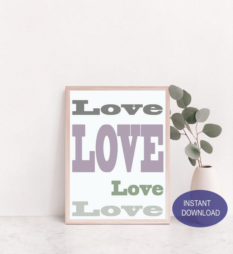 Love Sign Printable. Digital Download. Wall Decor. - Etsy