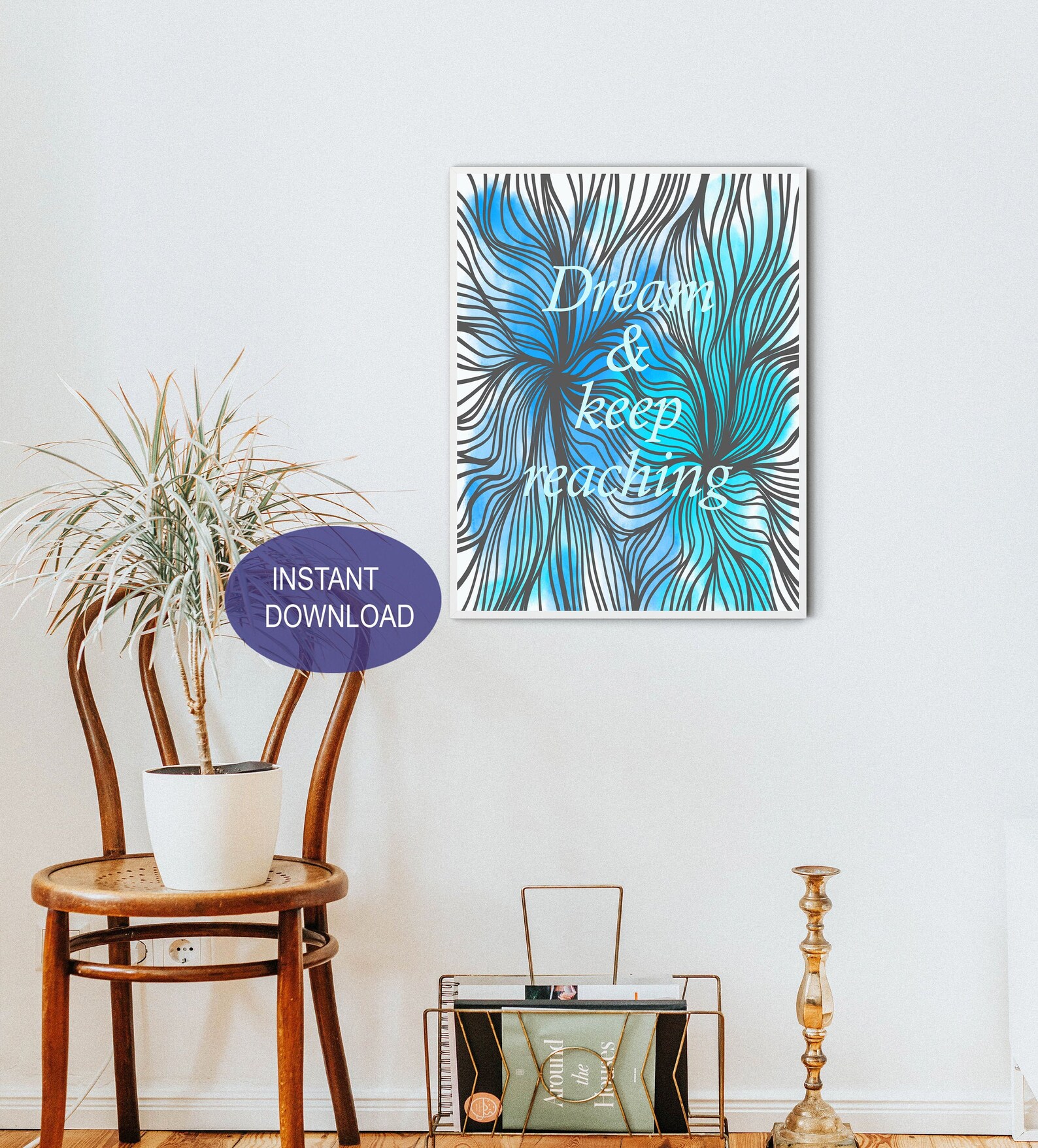 Dreamer Poster. Dream & Keep Reaching Poster. Printable. Home - Etsy