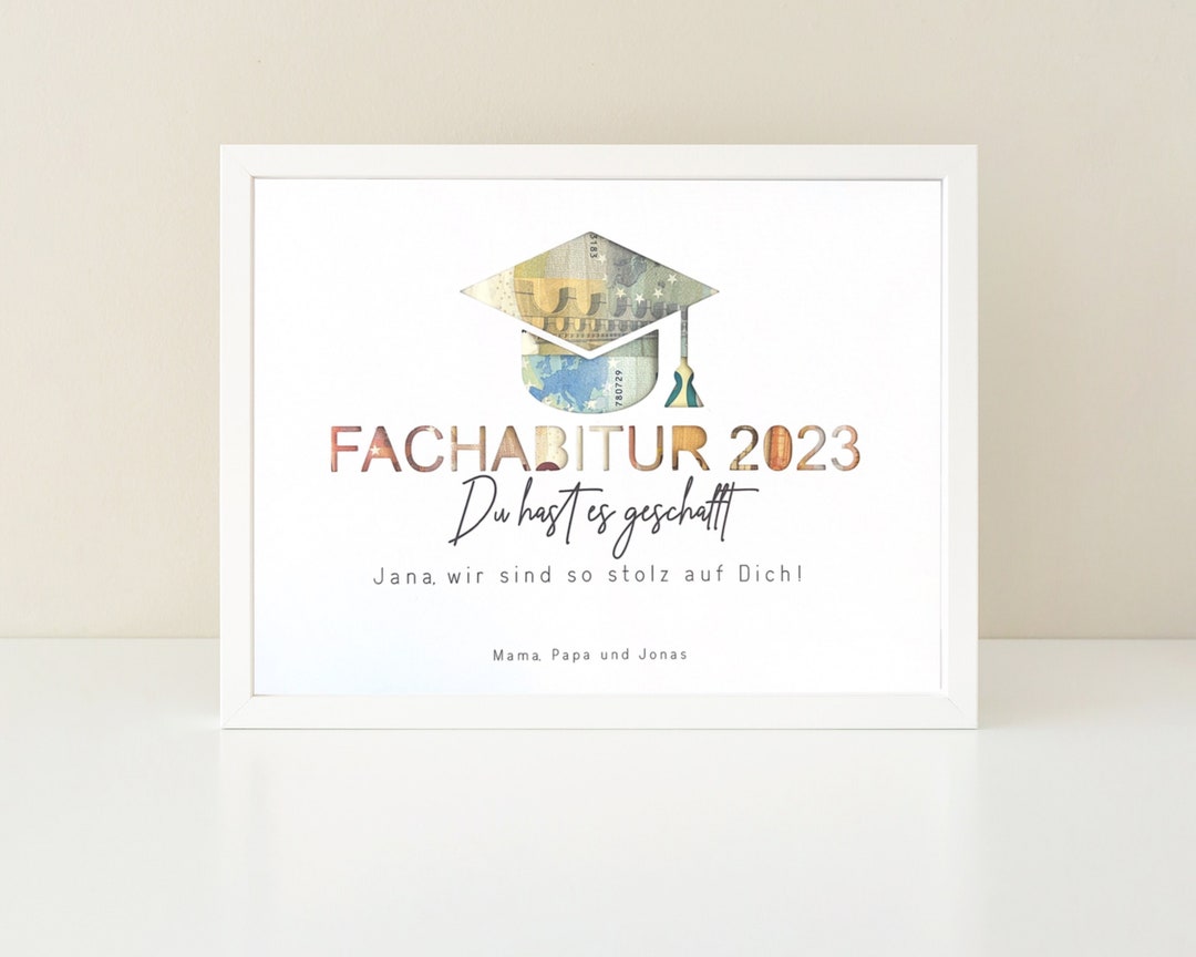 Geldgeschenk zum Fachabitur 2023 Fachabitur personalisiert Verpackung ...