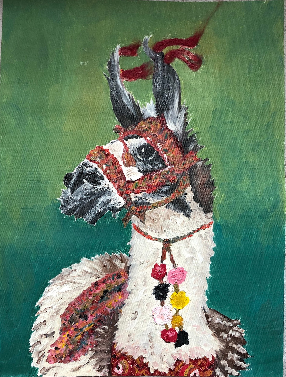 Peruvian Llama Art Print Oil Painting Reproduction Alpaca Peru | Etsy