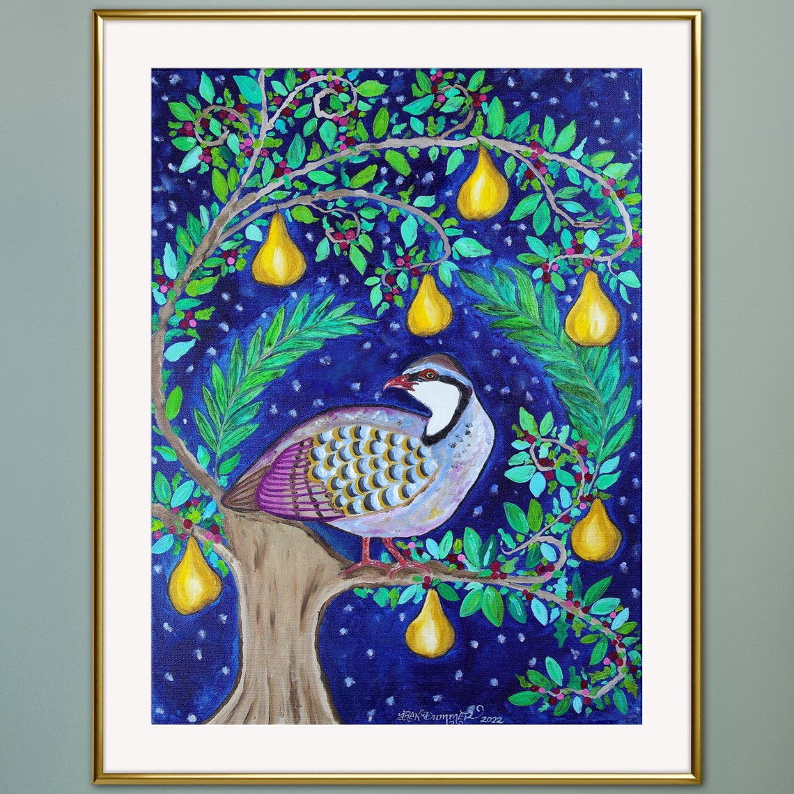 A Partridge in a Pear Tree Giclée Fine Art Print of Original Oil ...