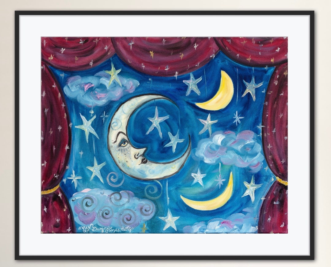 Celestial Stage Giclée Fine Art Print Oil Painting Fantasy Whimsical ...