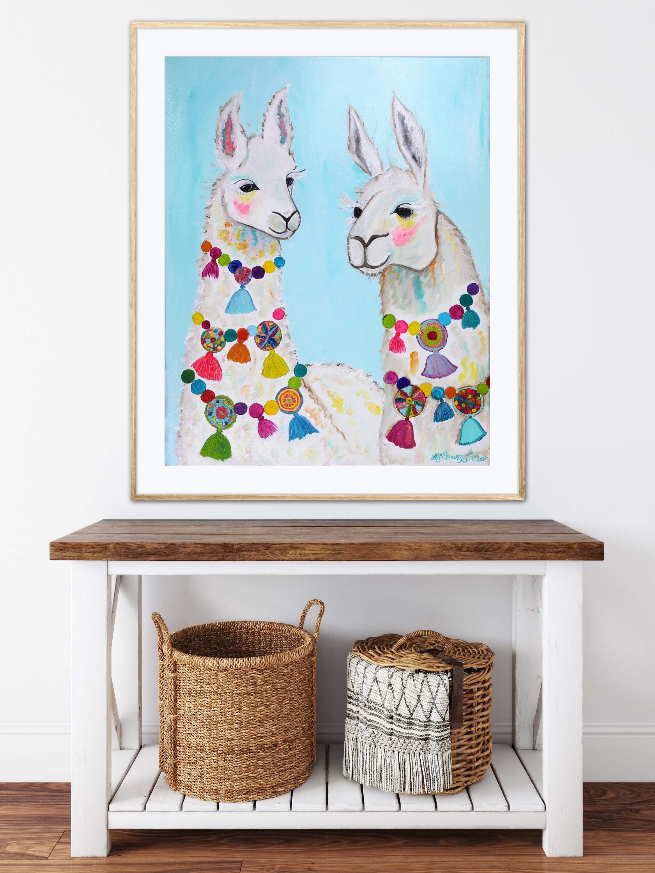 Llama Lashes Tassels and Pompoms Giclée Fine Art Print of - Etsy