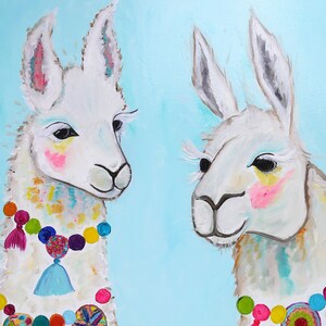 Llama Lashes, Tassels and Pompoms Giclée Fine Art Print of Original Oil ...