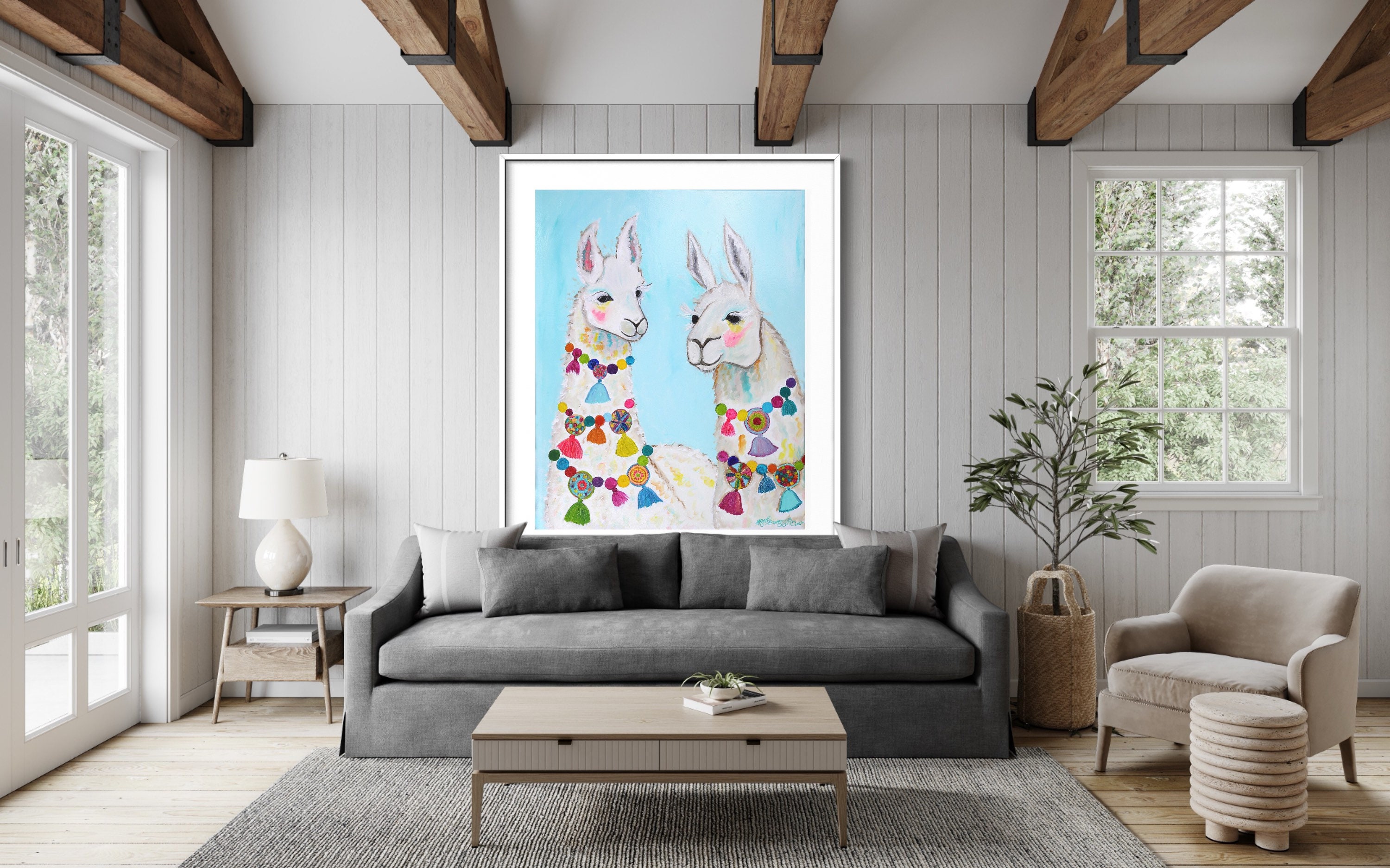 Llama Lashes Tassels and Pompoms Giclée Fine Art Print of - Etsy