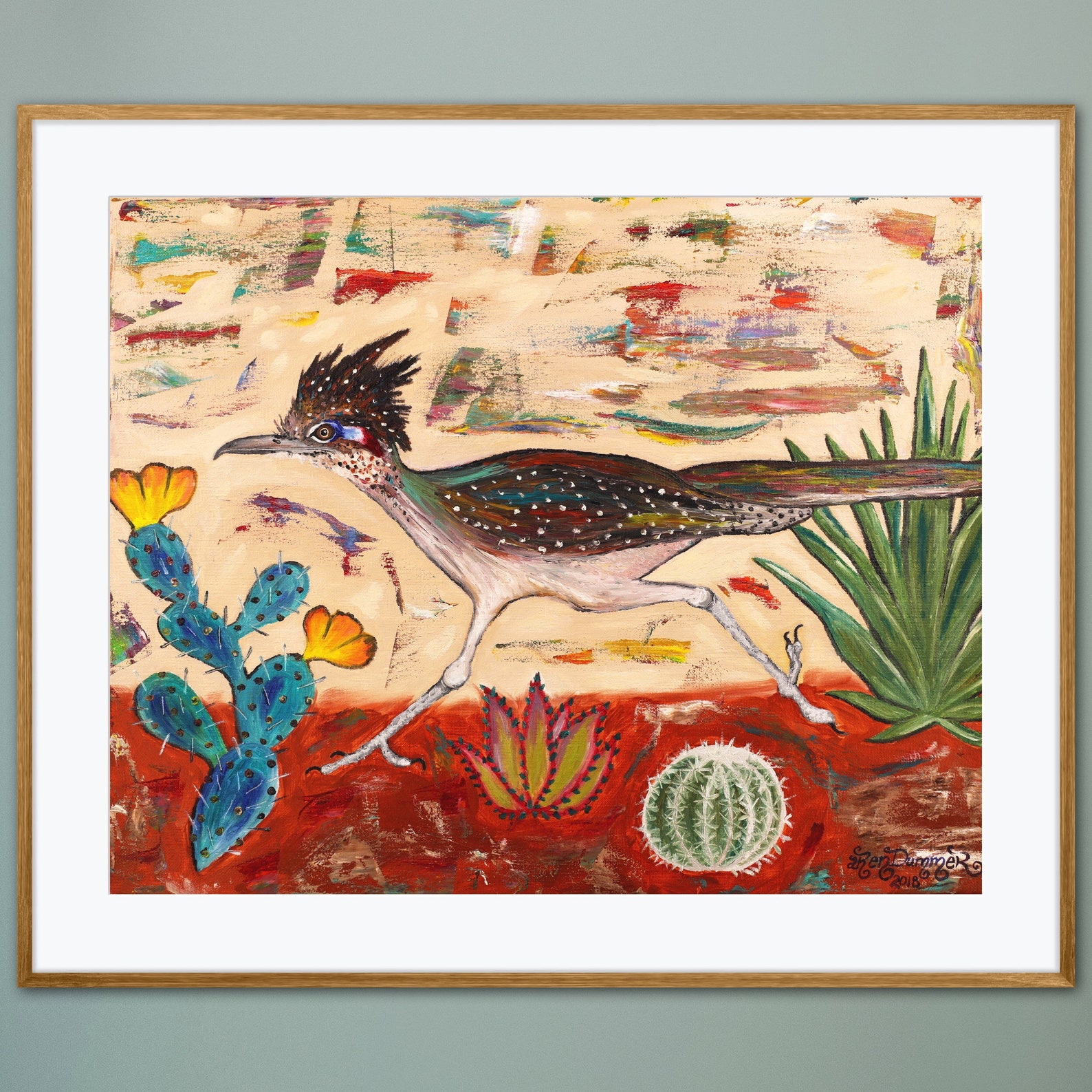 Rustic Roadrunner Giclée Art Print Oil Painting Southwest Decor ...