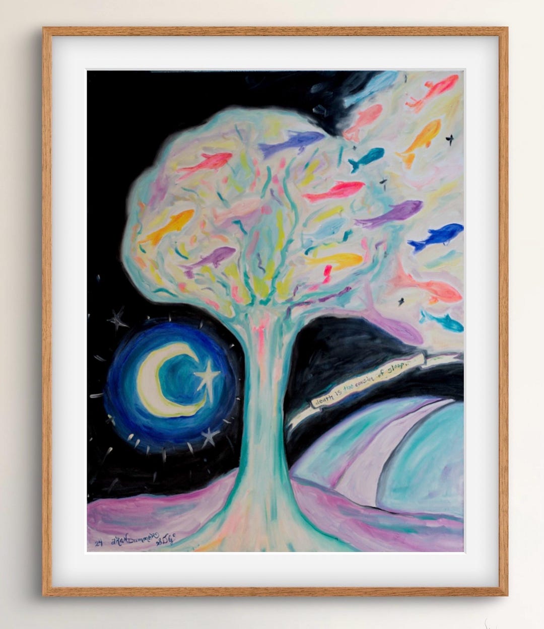 Fish in a Tree Giclée Fine Art Print Oil Painting Whimsical Colorful ...
