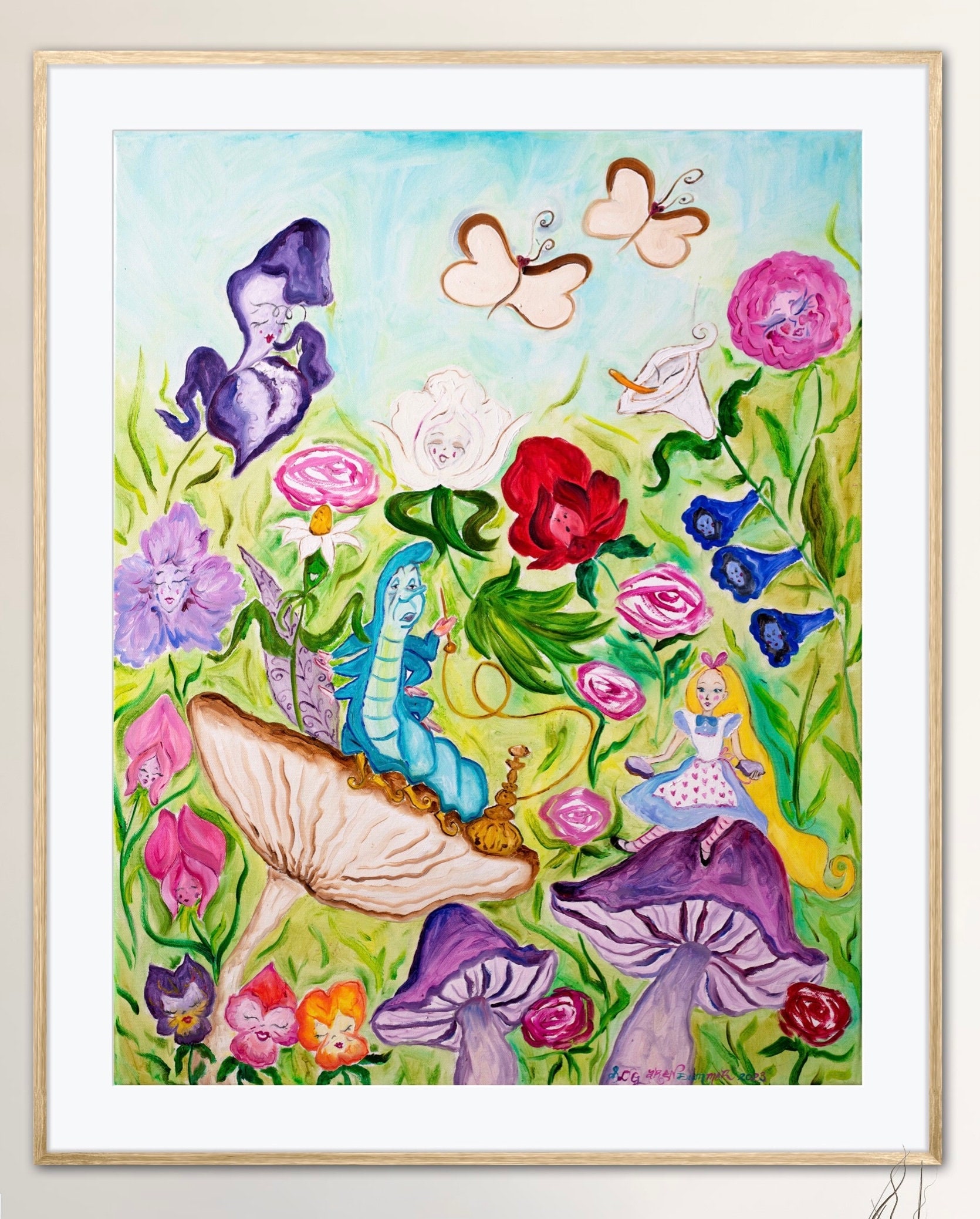 Golden Afternoon Garden of Live Flowers Giclée Fine Art Print Oil ...
