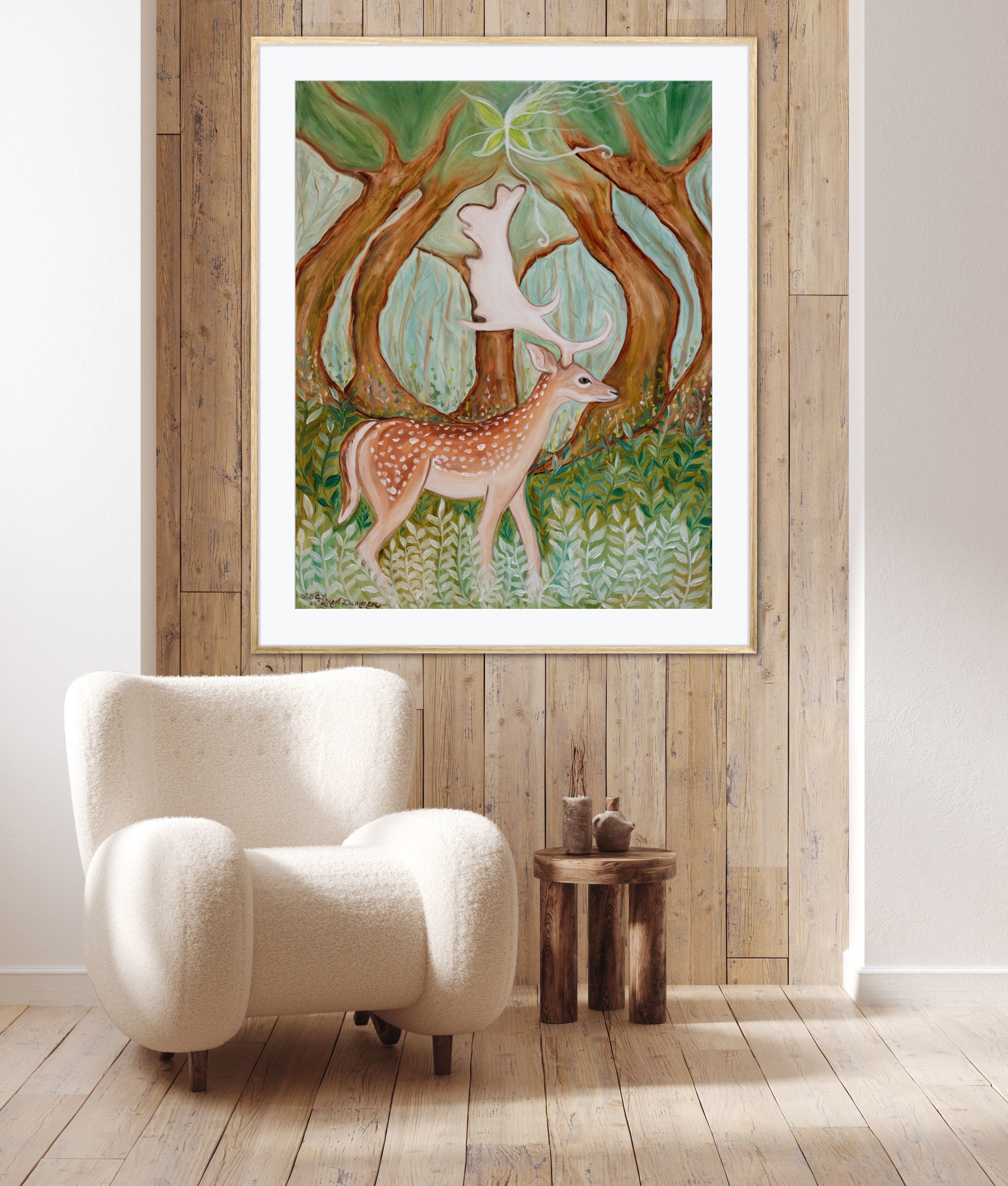 Fallow Deer Giclée Fine Art Print Oil Painting Abstract Whimsical ...