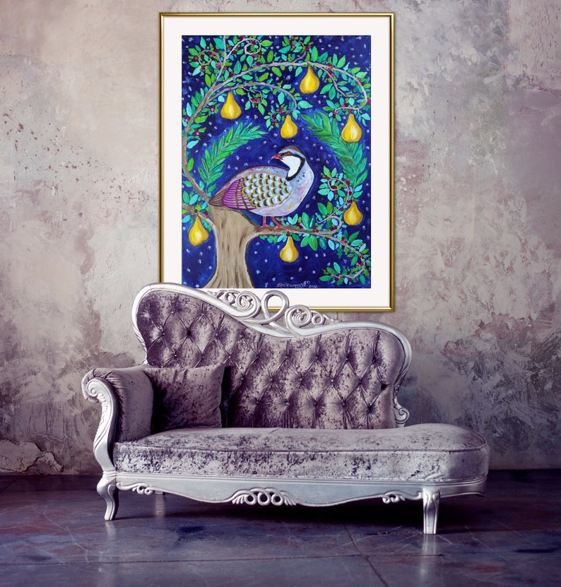 A Partridge in a Pear Tree Giclée Fine Art Print of Original Oil ...