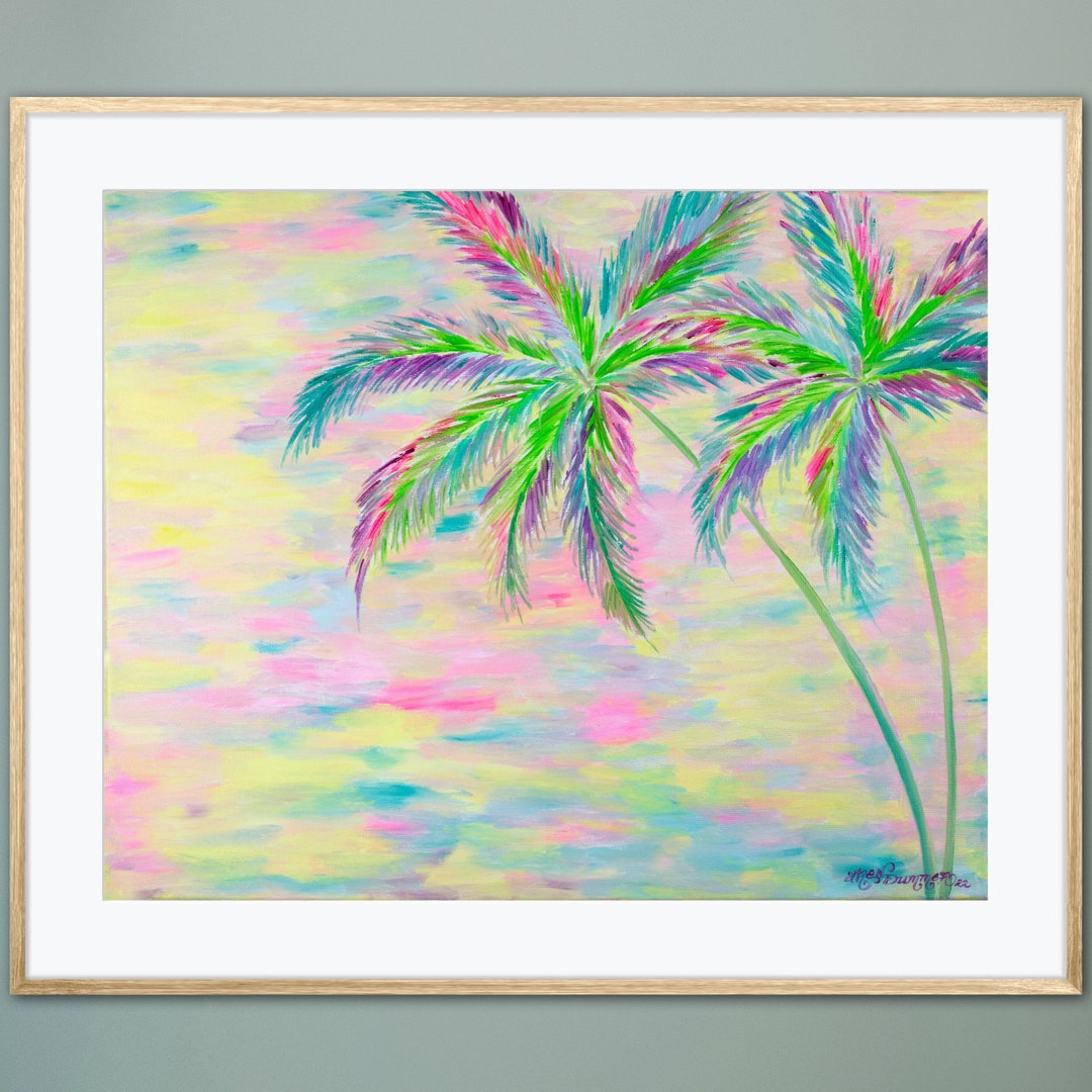Palm Beach Giclée Fine Art Print of Oil Painting Whimsical Abstract ...