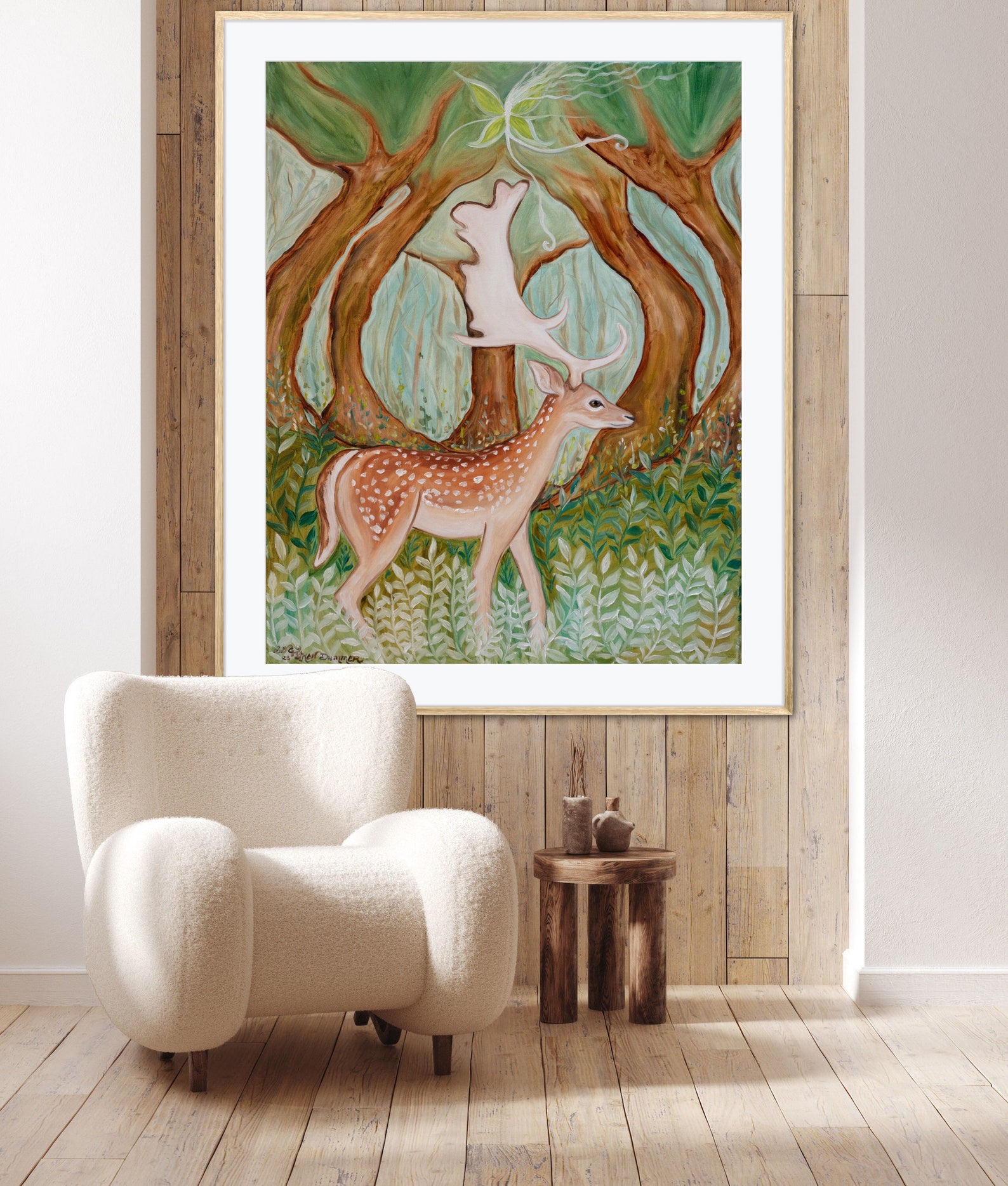 Fallow Deer Giclée Fine Art Print Oil Painting Abstract Whimsical ...