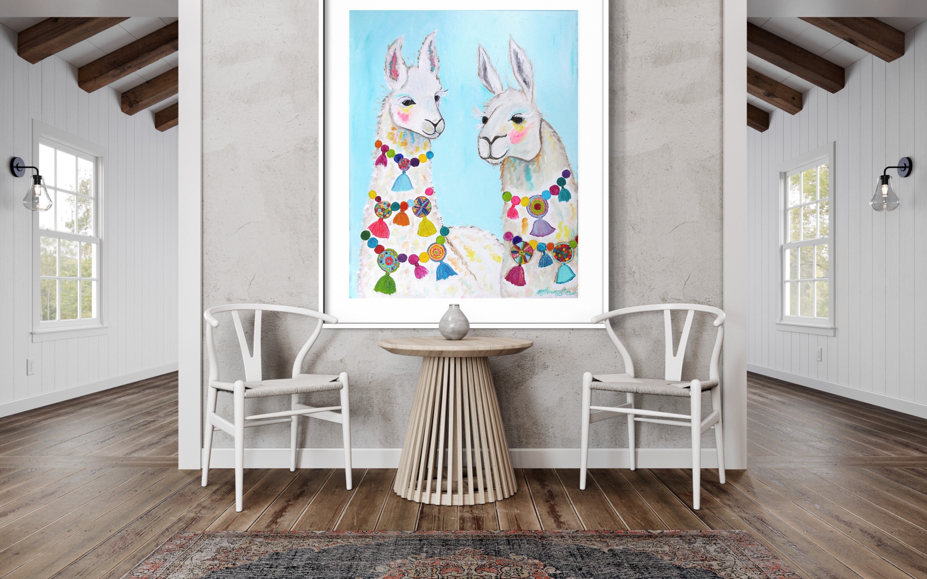 Llama Lashes Tassels and Pompoms Giclée Fine Art Print of - Etsy