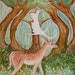 Fallow Deer Giclée Fine Art Print Oil Painting Abstract Whimsical ...