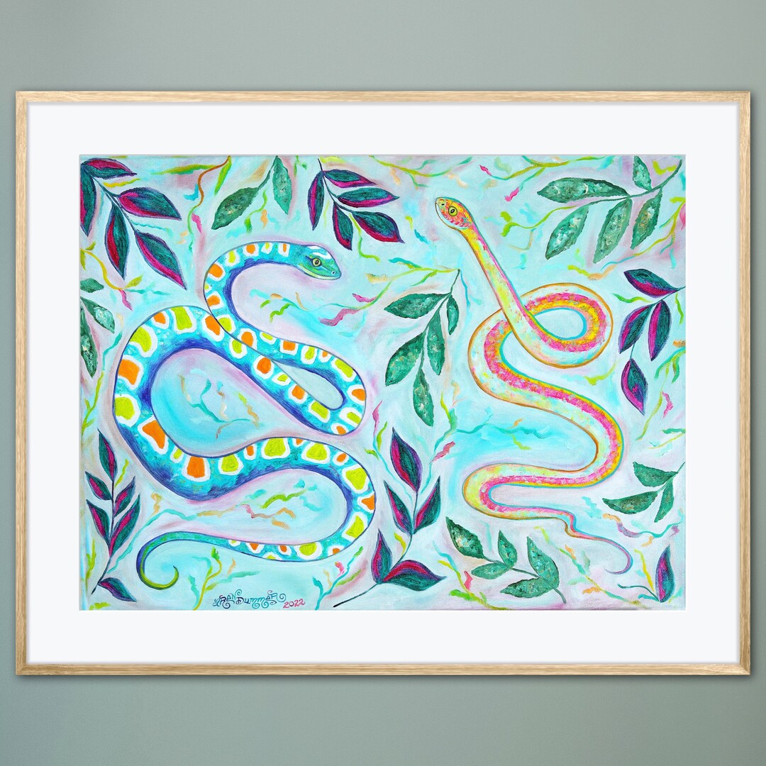 Tree Snake Tango Giclée Fine Art Print of Original Oil Painting ...
